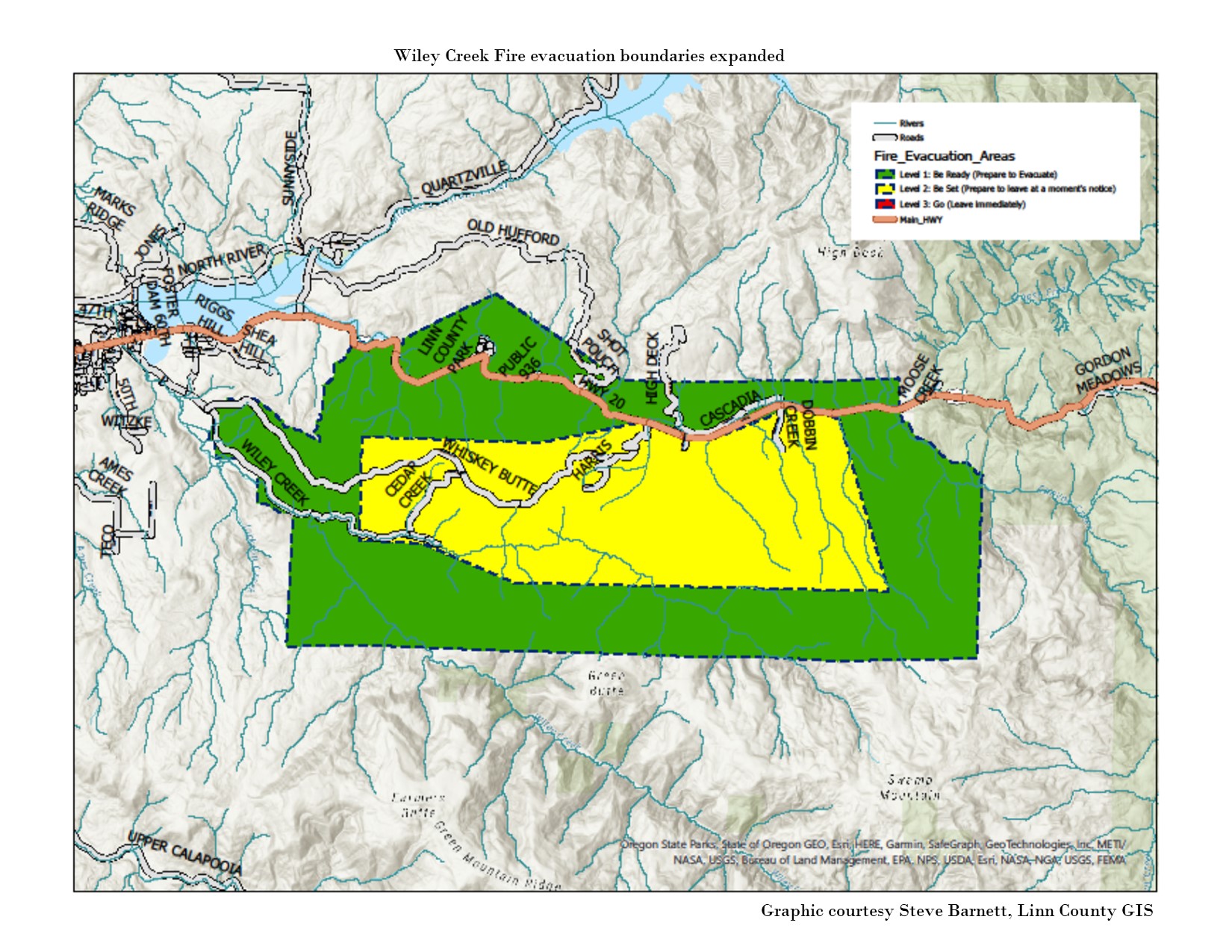 Level I evacuation boundary expanded at Wiley Creek Fire | Linn County ...